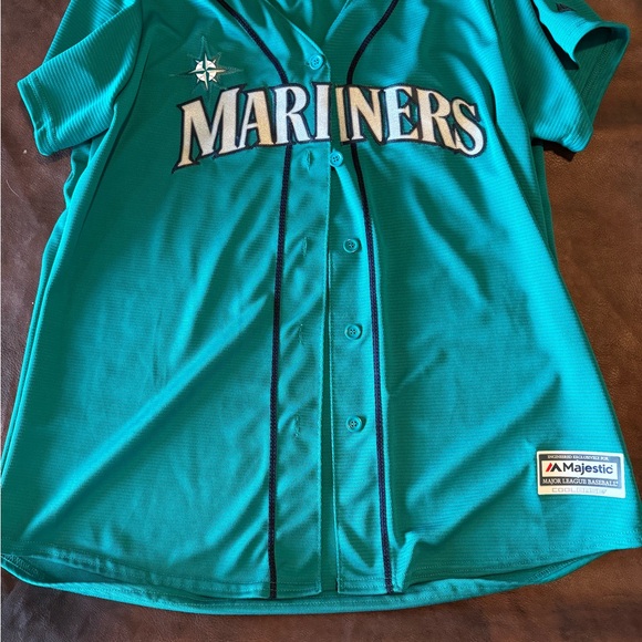 Majestic | Tops | Majestic Blue Mariners Jersey Top | Poshmark